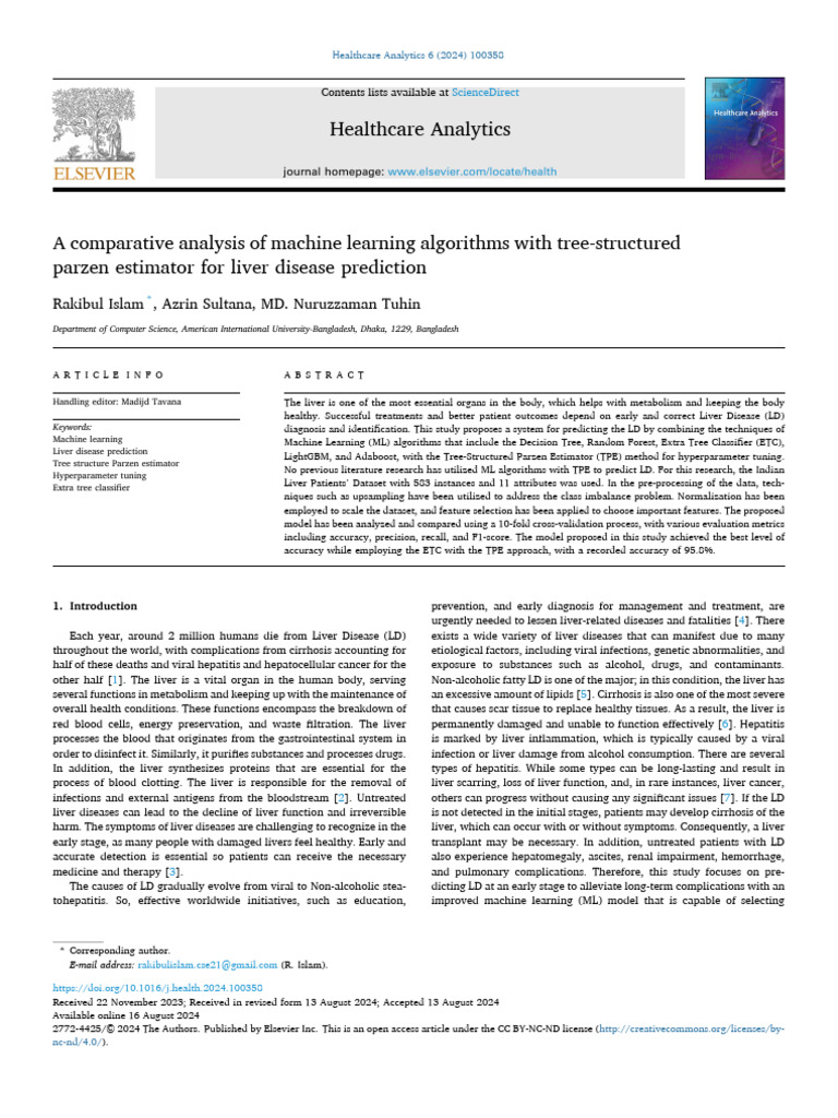 liver disease | PDF | Hepatitis | Machine Learning