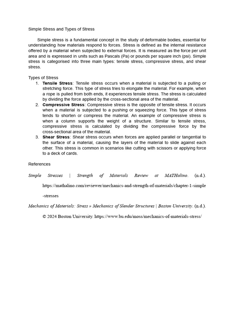 Stress and Types of Stress | PDF