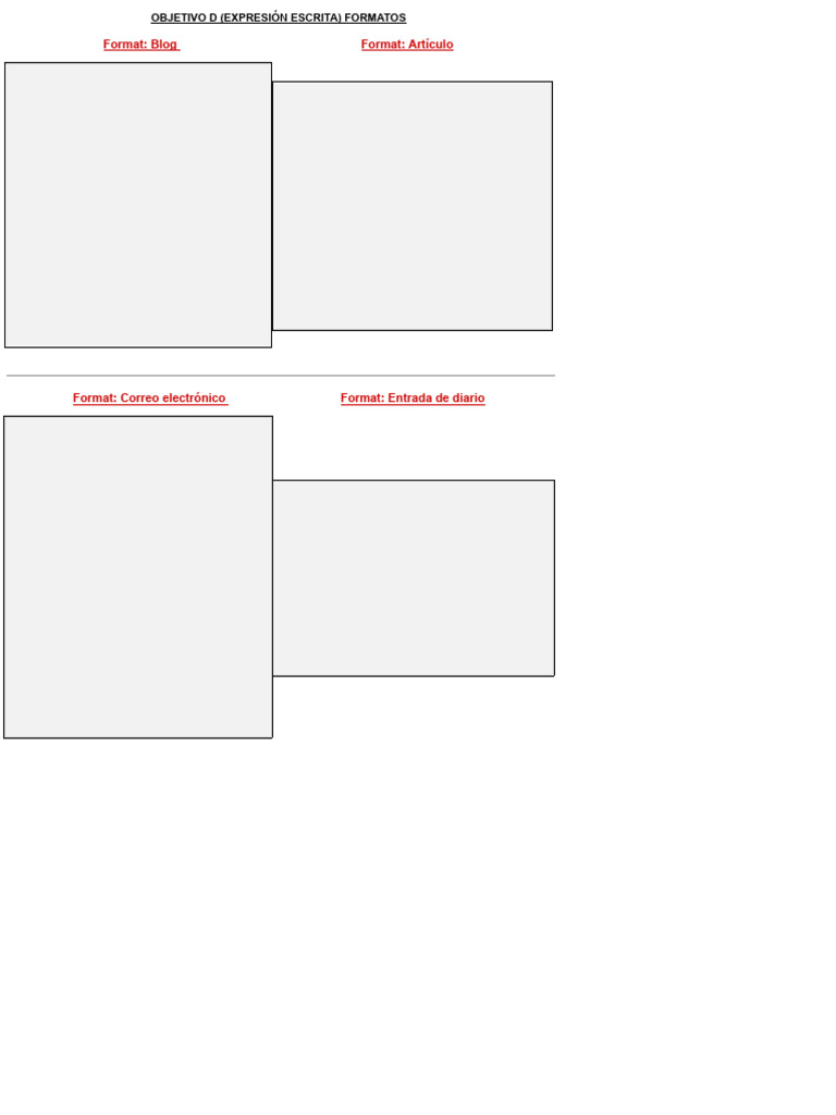Objective D (Writing) Formats - Google Docs | PDF