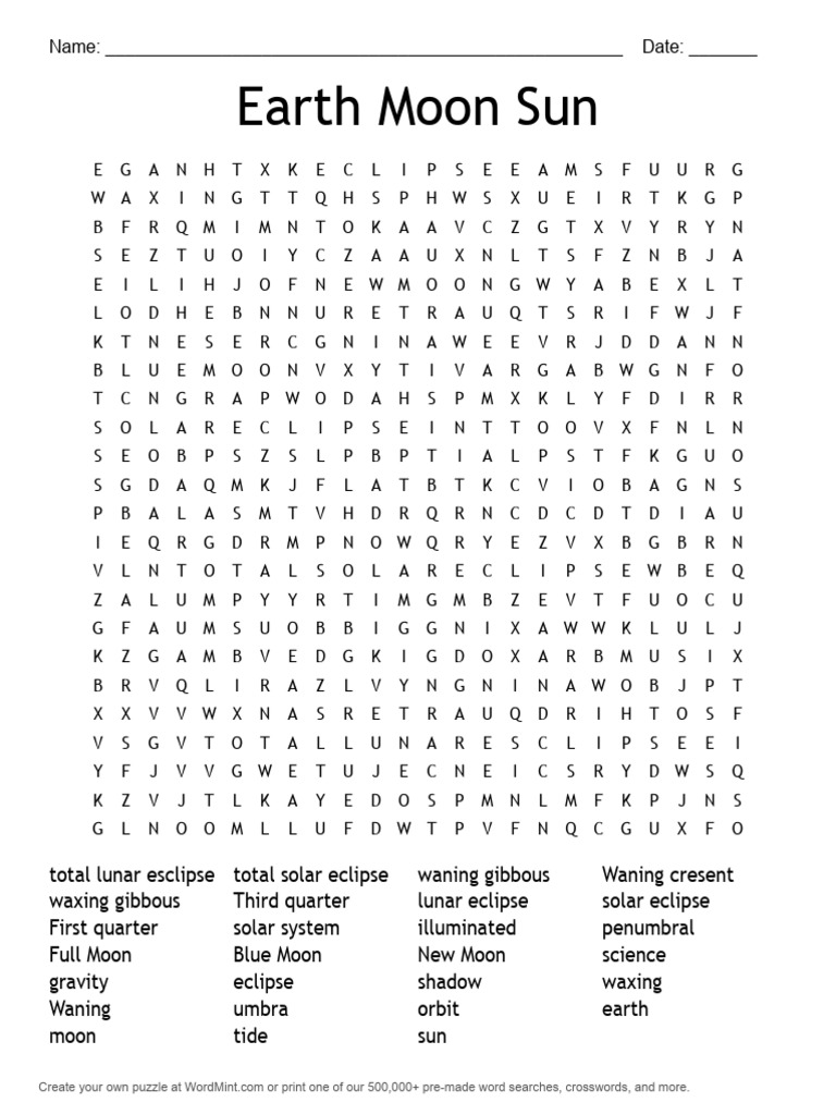 Create Custom Word Puzzles Online | PDF | Eclipse | Lunar Science