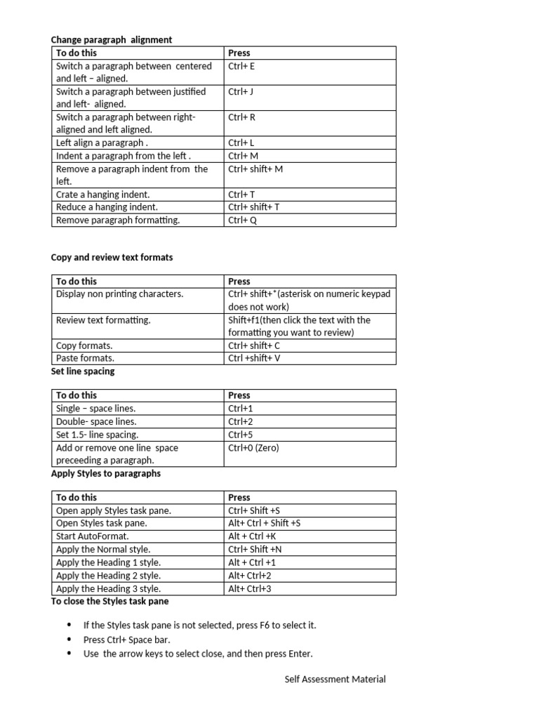 Change Paragraph Alignment - S&G | PDF