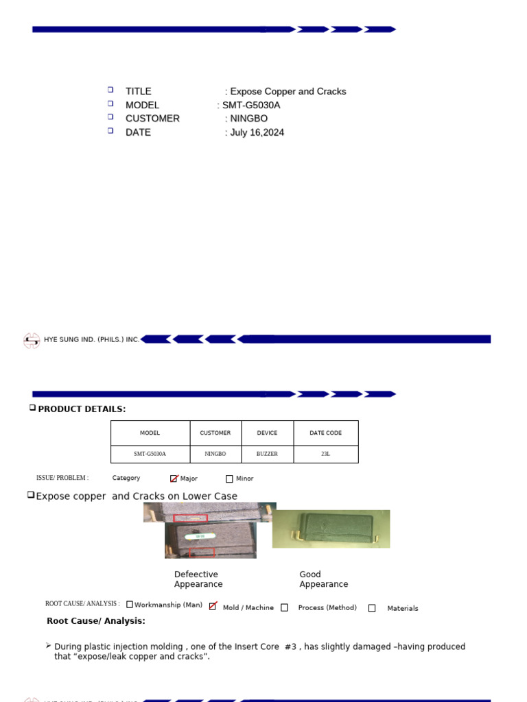 SMT-G5030A CAR Expose Copper and Crack July 16 2024 | PDF