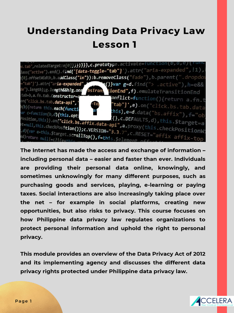 Philippine Data Privacy Law Guide | PDF | Privacy | Information Privacy