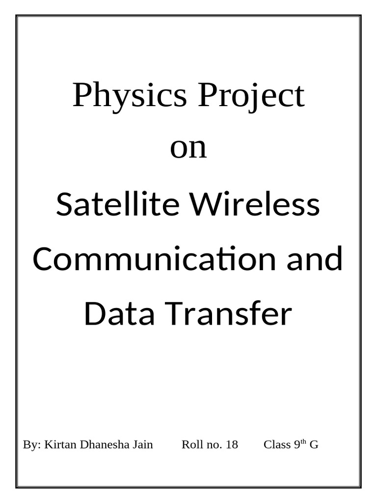 Physics final Project | PDF | Communications Satellite | Satellite