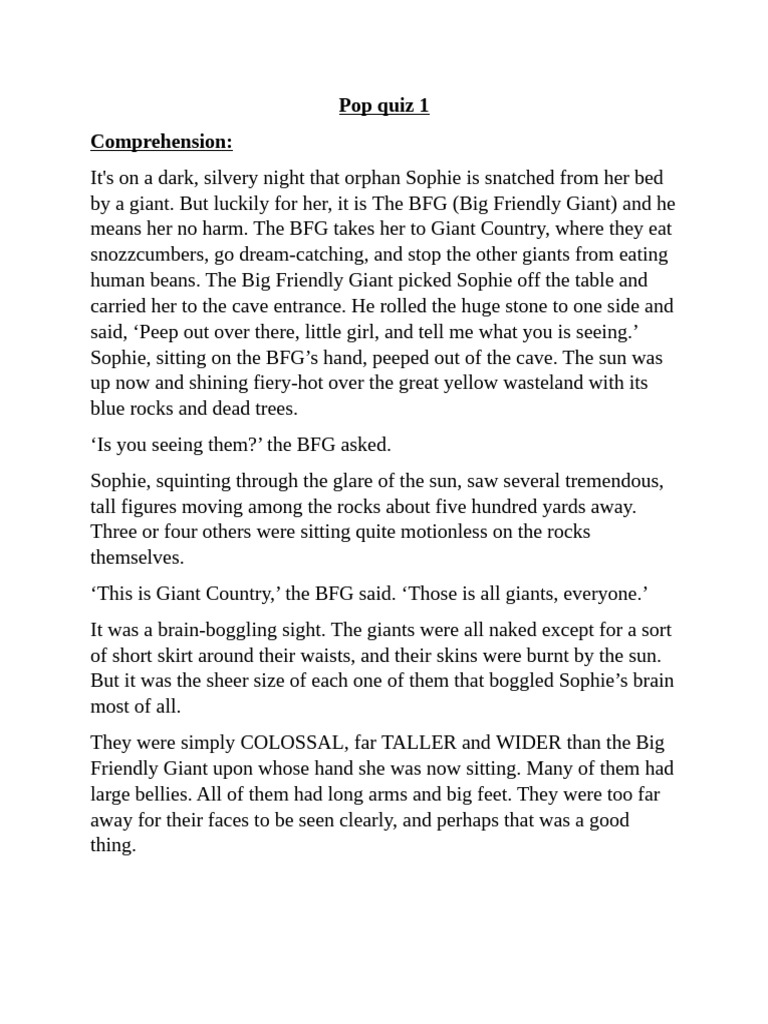 Grade 3 Pop Quiz (1) | PDF