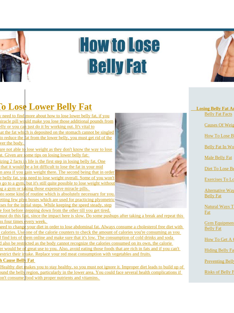 How To Lose Lower Belly Fat | PDF | Dieting | Fat