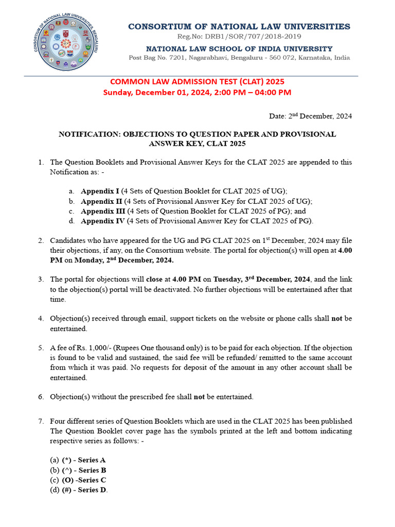 CLAT Question Paper 2025 SET A | PDF | Crimes | Crime & Violence