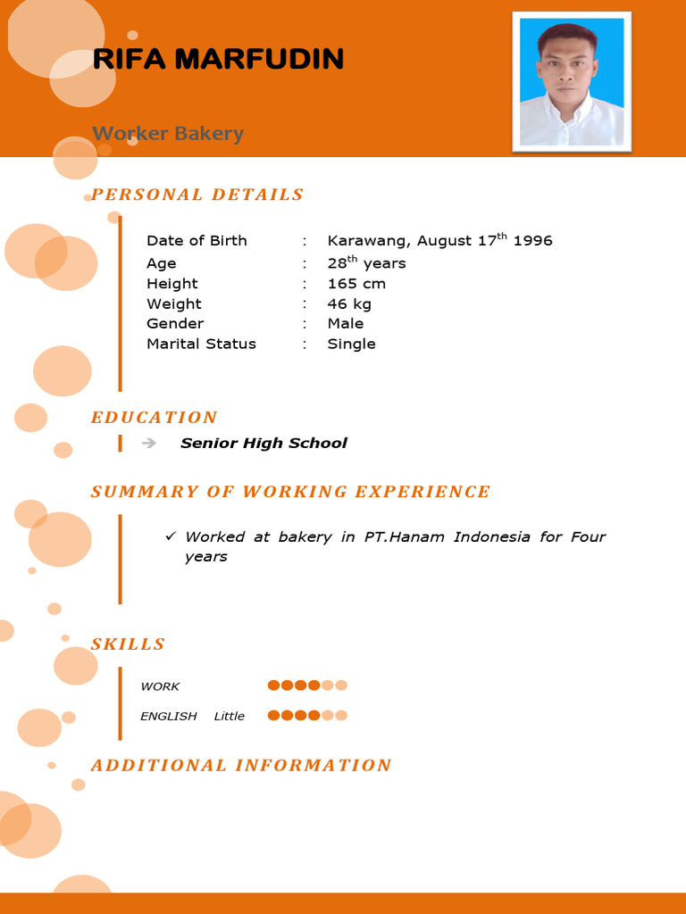 CV Rifa bakery | PDF