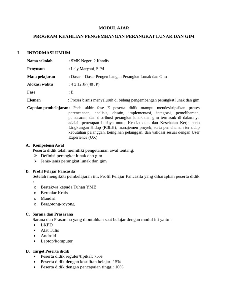 Modul Ajar 10 PPLG | PDF