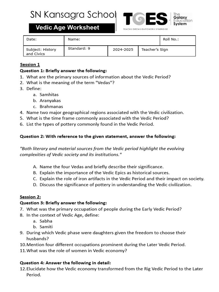 Vedic Period: Key Questions and Insights | PDF