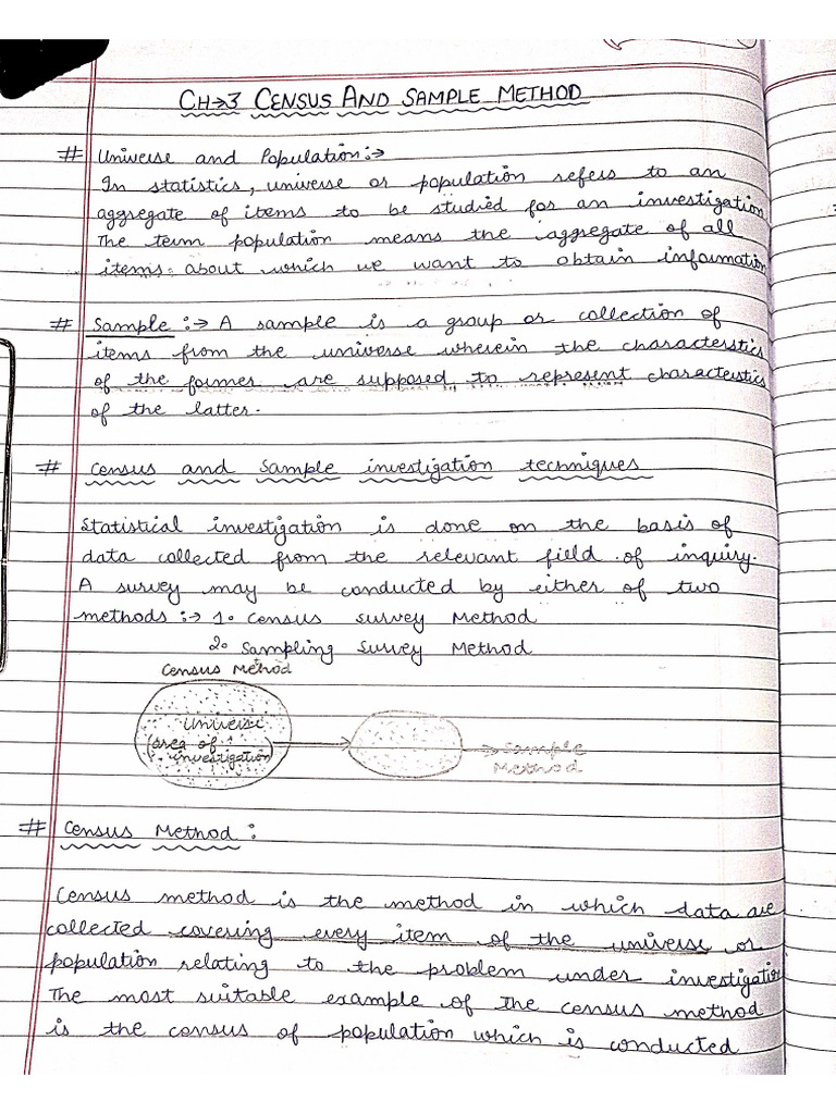 Statistics-Ch-3 Census and Sample Method (+1) | PDF
