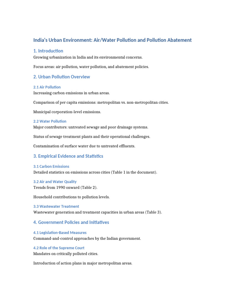 Urban Environment Pollution Abatement | PDF