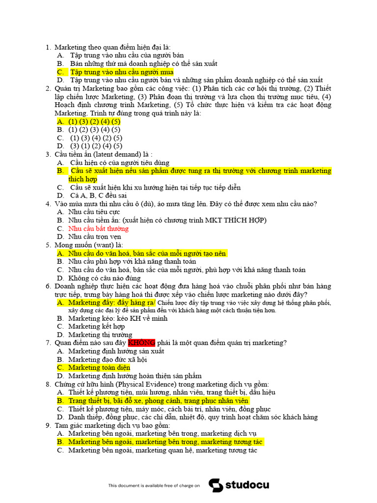 Trắc Nghiệm | PDF