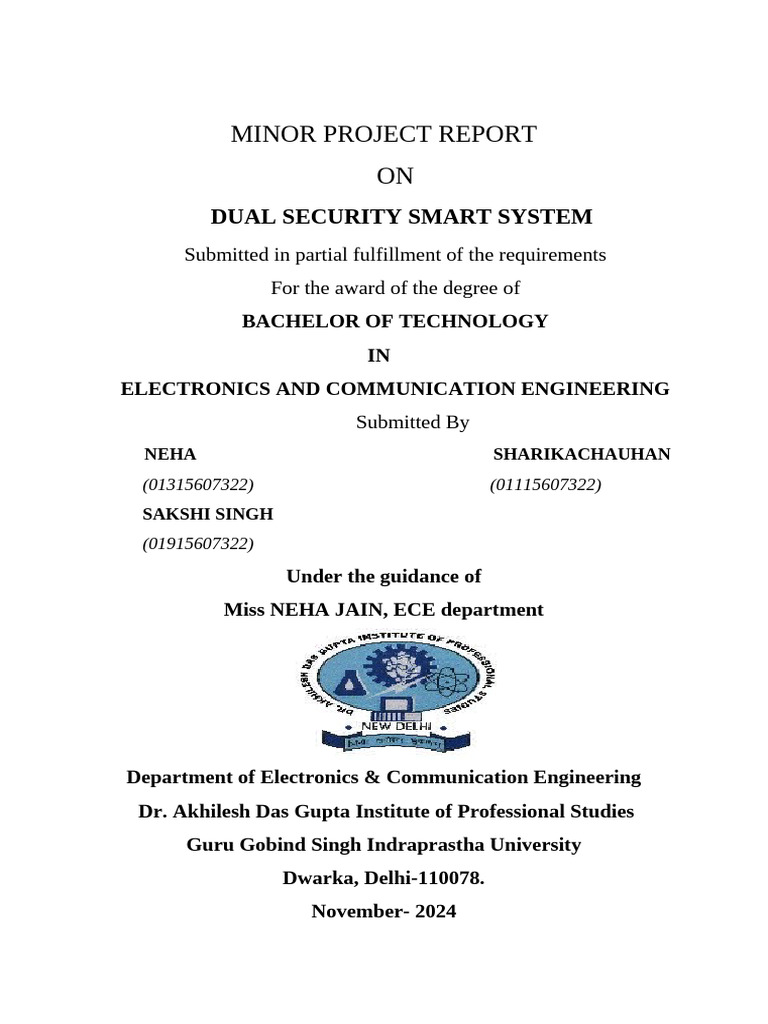 Minor Project Final | PDF | Biometrics | Fingerprint