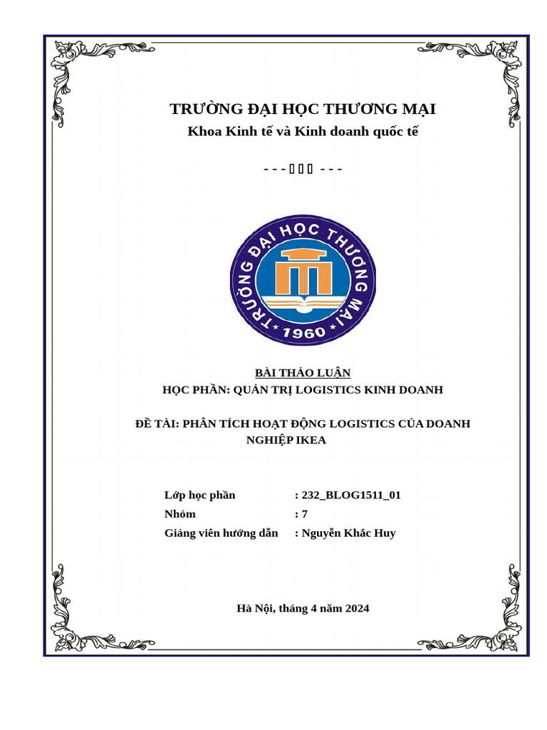 NHÓM 7 - QT Logistics KD | PDF