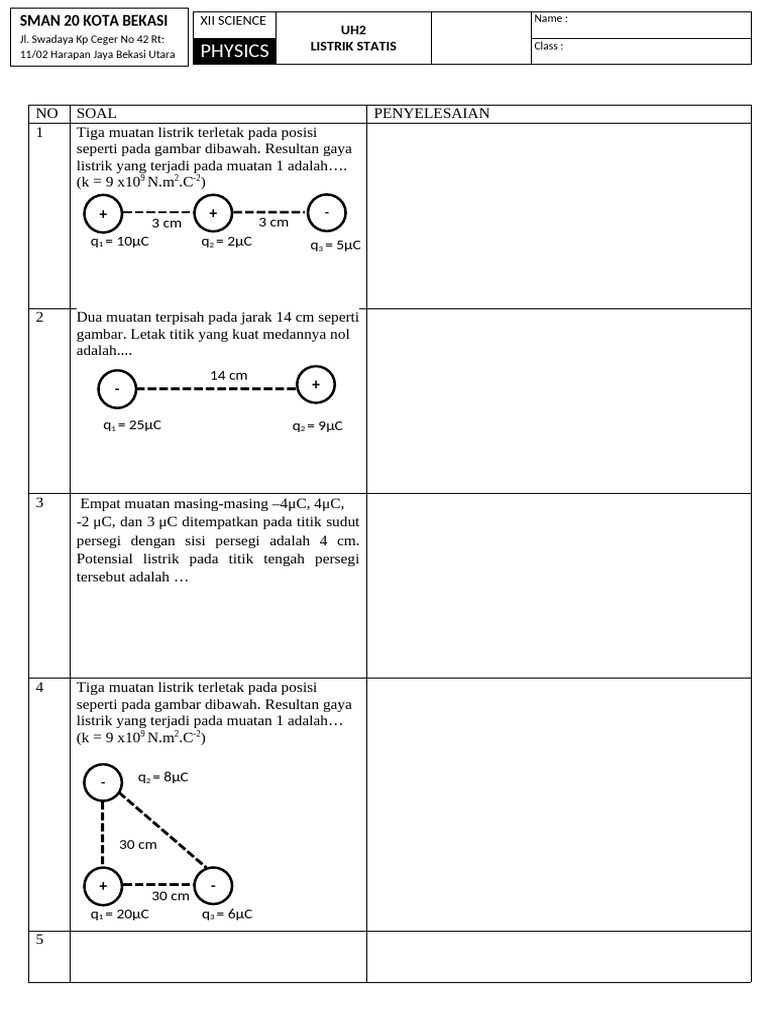Uh Listrik Statis TP 24-25 | PDF