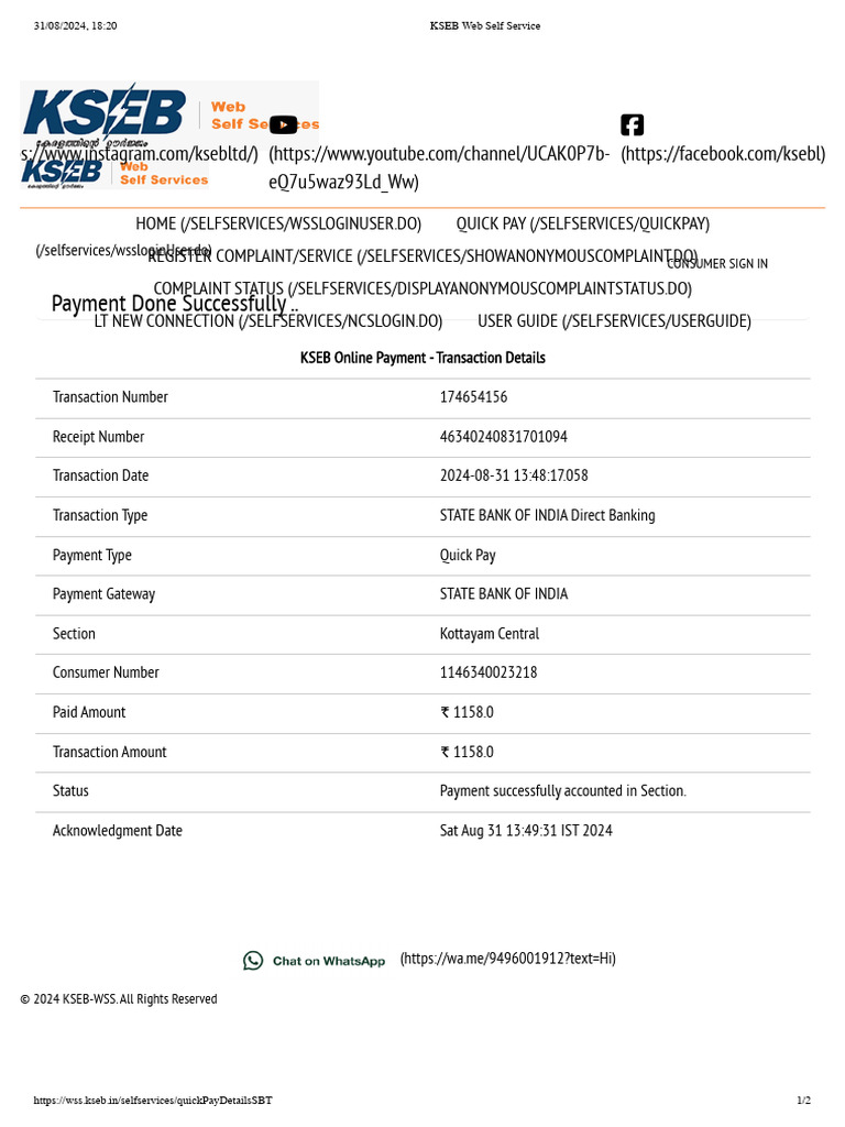 KSEB aug 2024 | PDF | Service Industries | Money