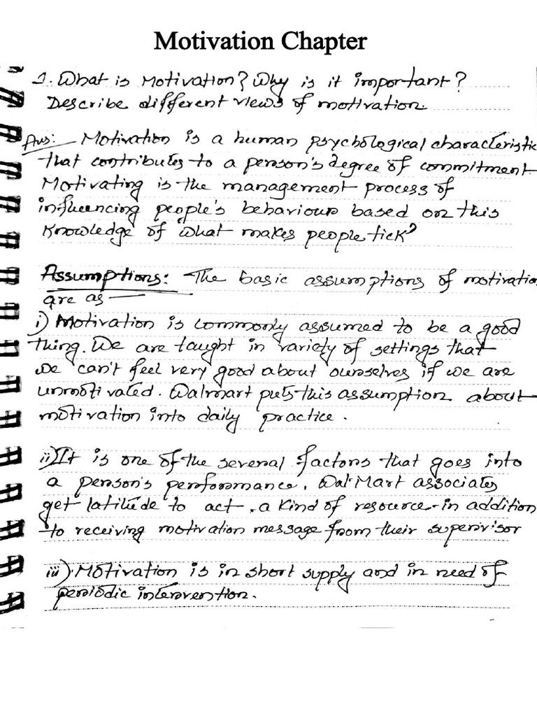 Motivation and Leadership-Handnote | PDF