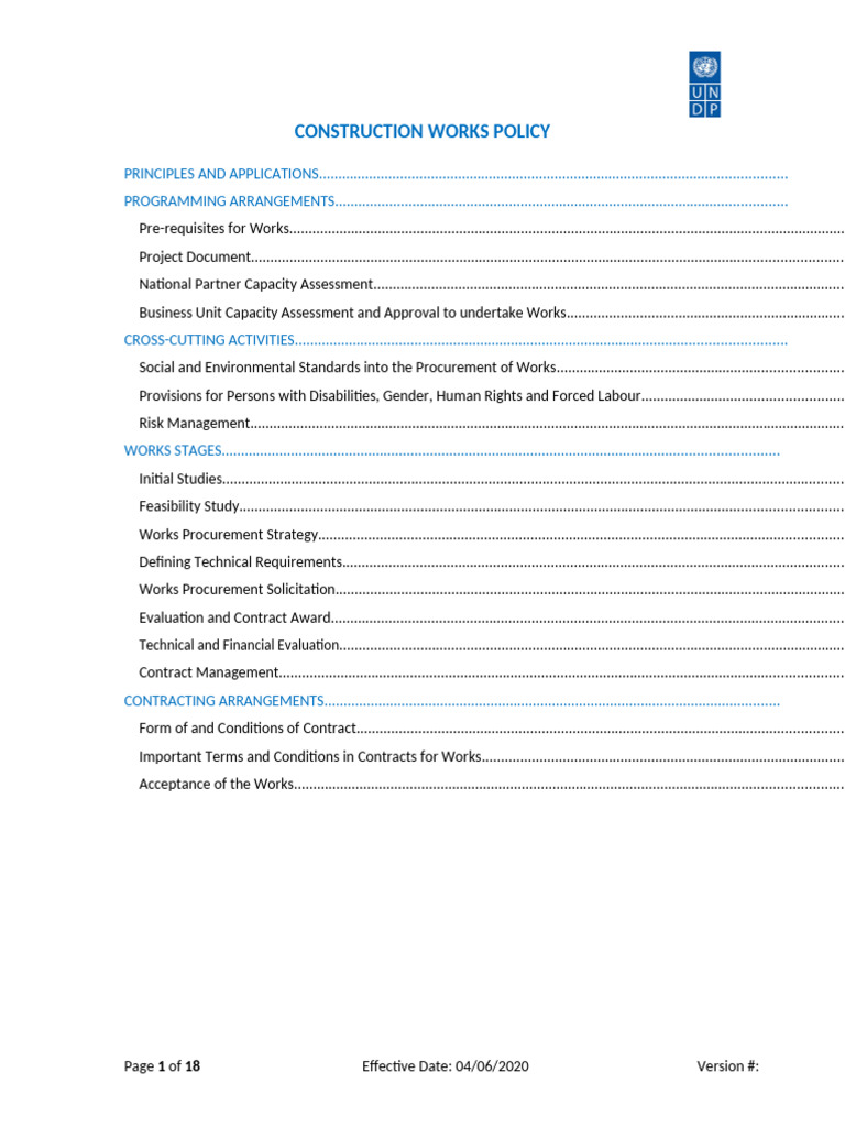 PSU - Construction Works - Construction Works Policy | PDF ...
