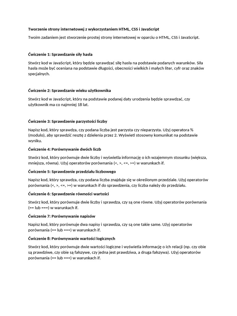 Tworzenie Strony Internetowej Z Wykorzystaniem HTML | PDF