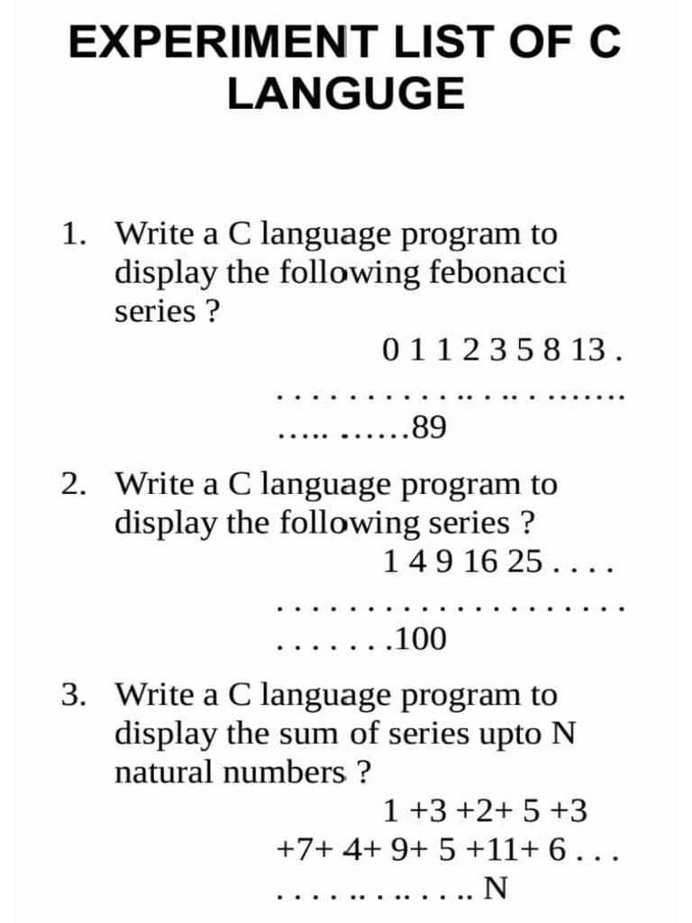 C Lang Practical File (Shia P G College) | PDF