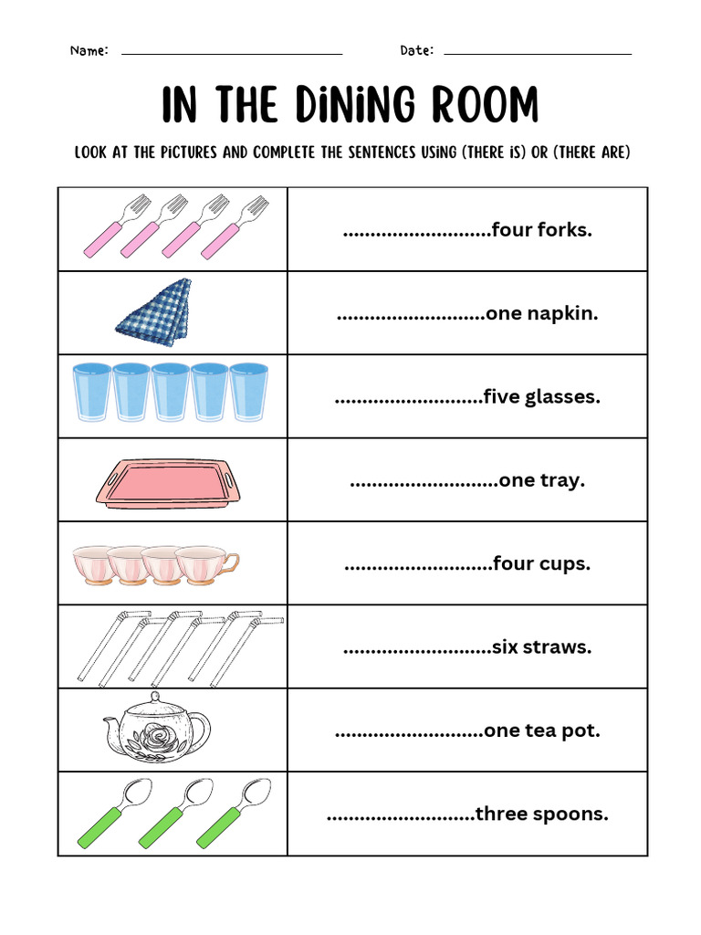 Worksheet Dining Utensil | PDF