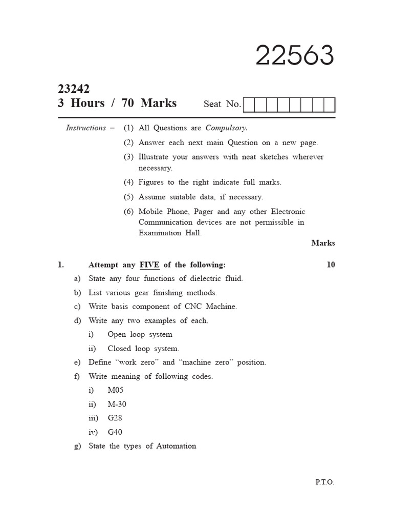2024 Summer Question Paper (Msbte Study Resources) | PDF | Numerical Control | Gear