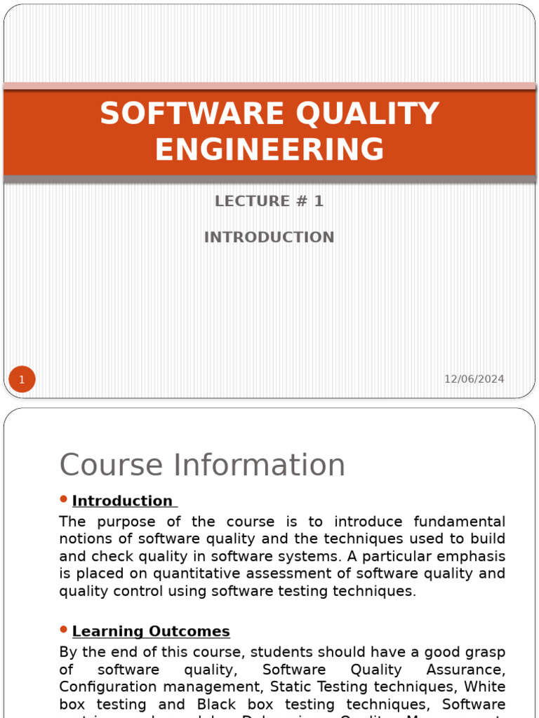 Introduction to Software Quality Engineering | PDF | Software Testing ...