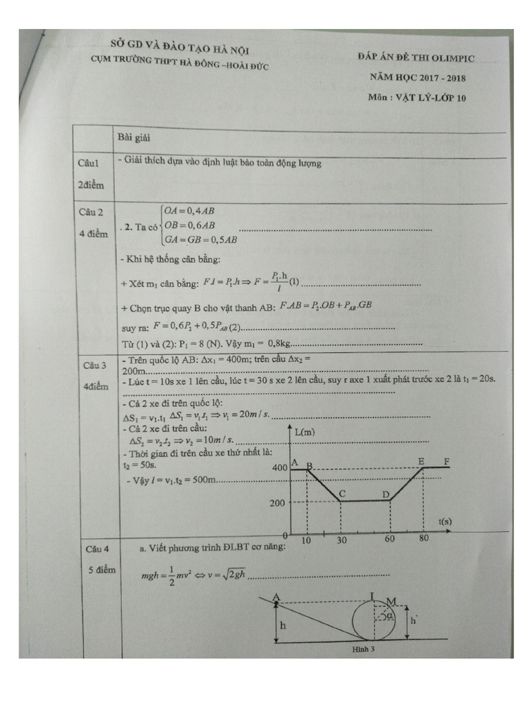 Đáp Án HSG 10 26:9 | PDF