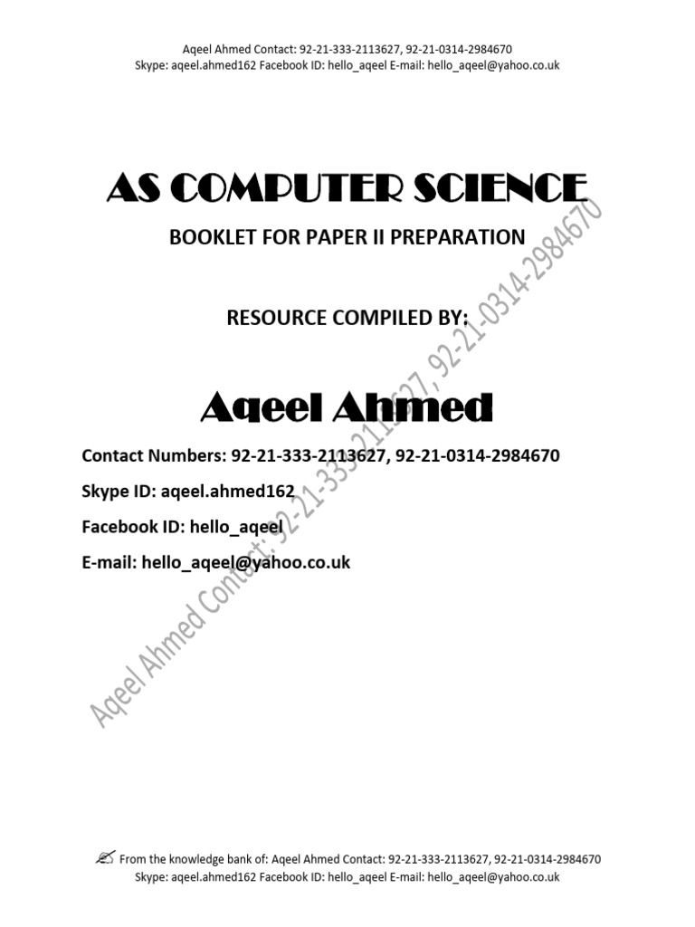 Computer Science Paper II Guide | PDF | Software | Computing