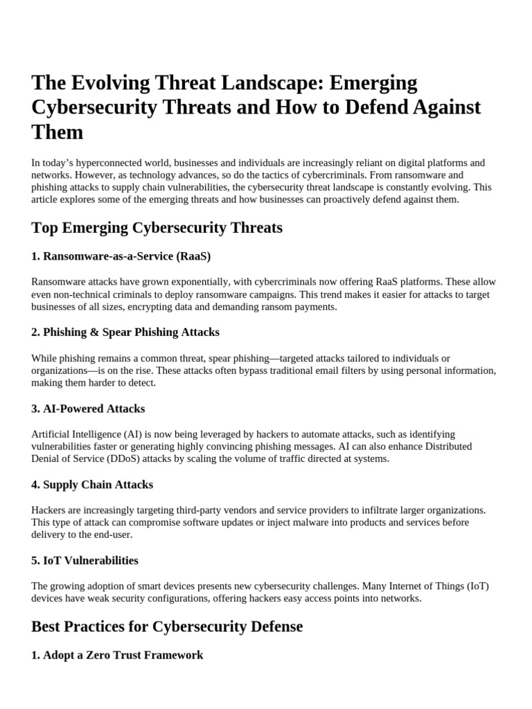 The Evolving Threat Landscape | PDF | Security | Computer Security