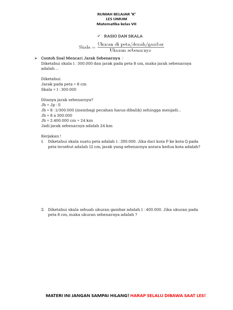 Les Umum MTK SMP Kelas VII | PDF