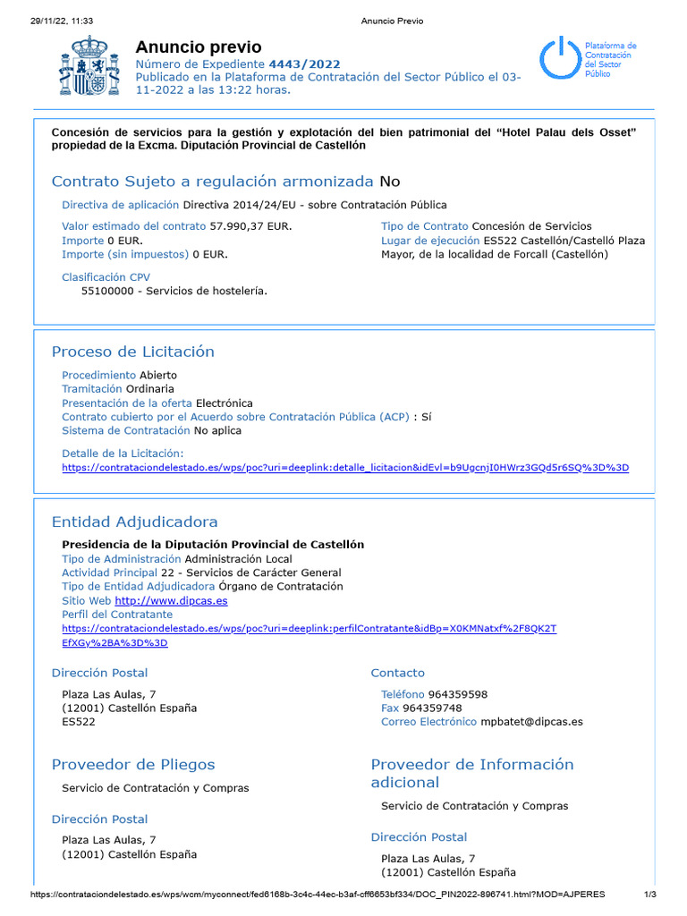 Anuncio Previo | PDF