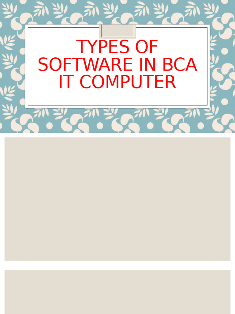 Types of Software in Bca It Computer | PDF