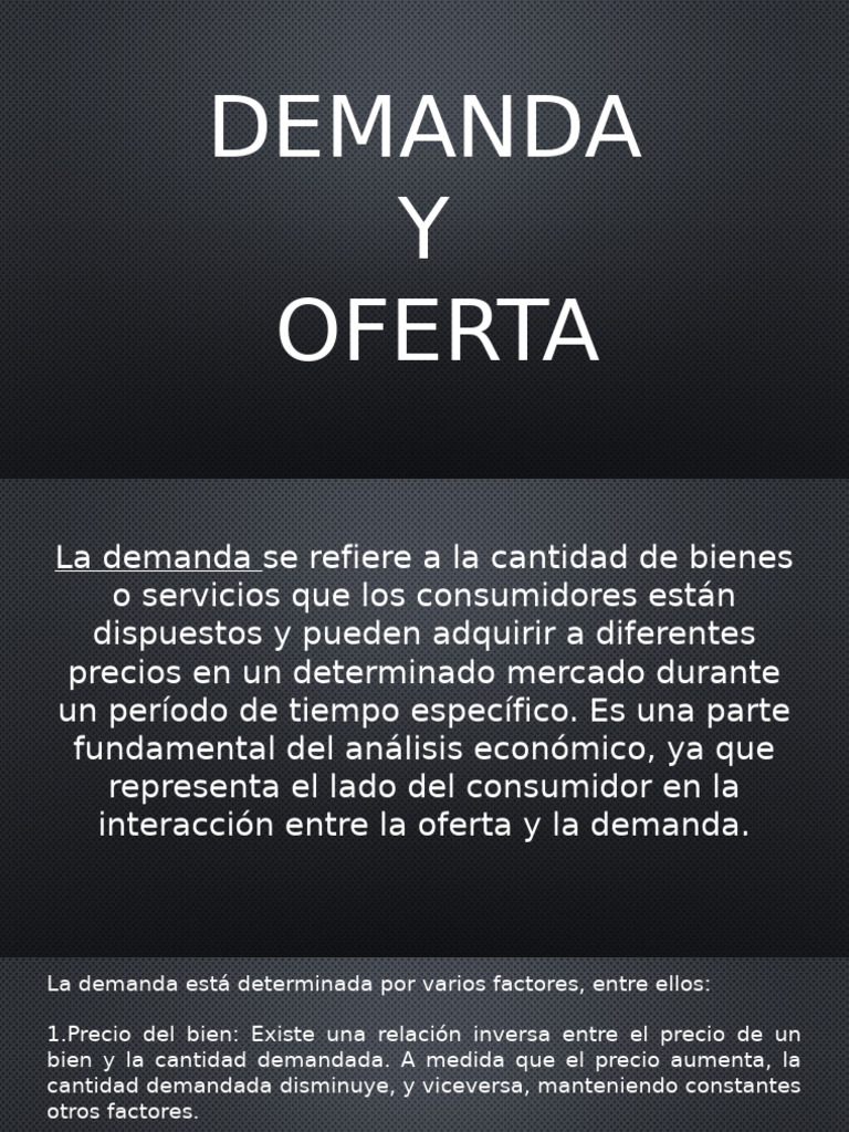 Presentacion Demanda y Oferta | PDF | Oferta (economía) | Demanda