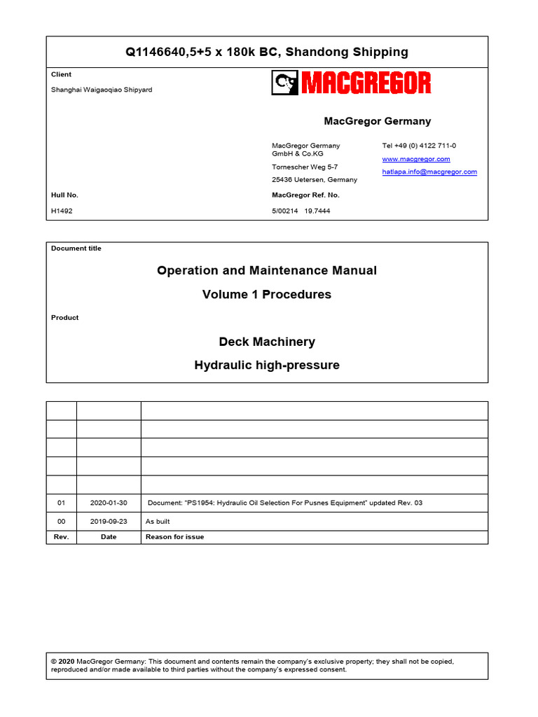 001 Frontpage Volume 1 Procedures | PDF | Anchor