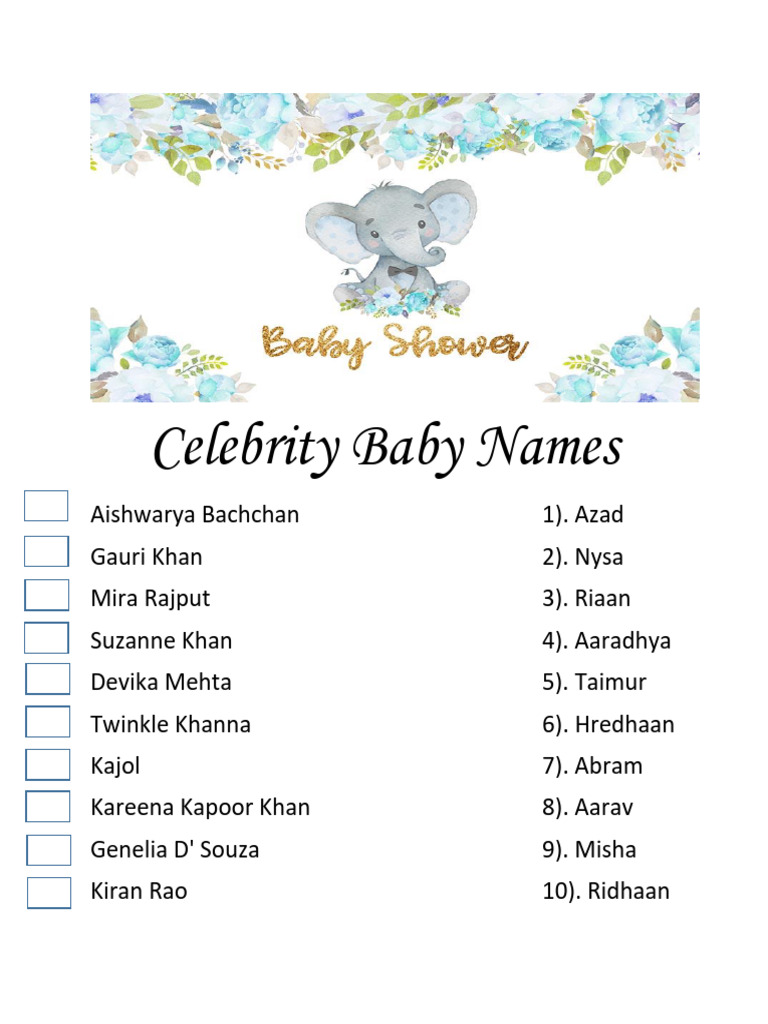 Celebrity Baby Name | PDF