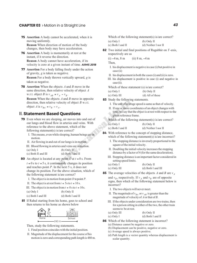 Motion in 1 d Ncert 2 | PDF | Velocity | Acceleration