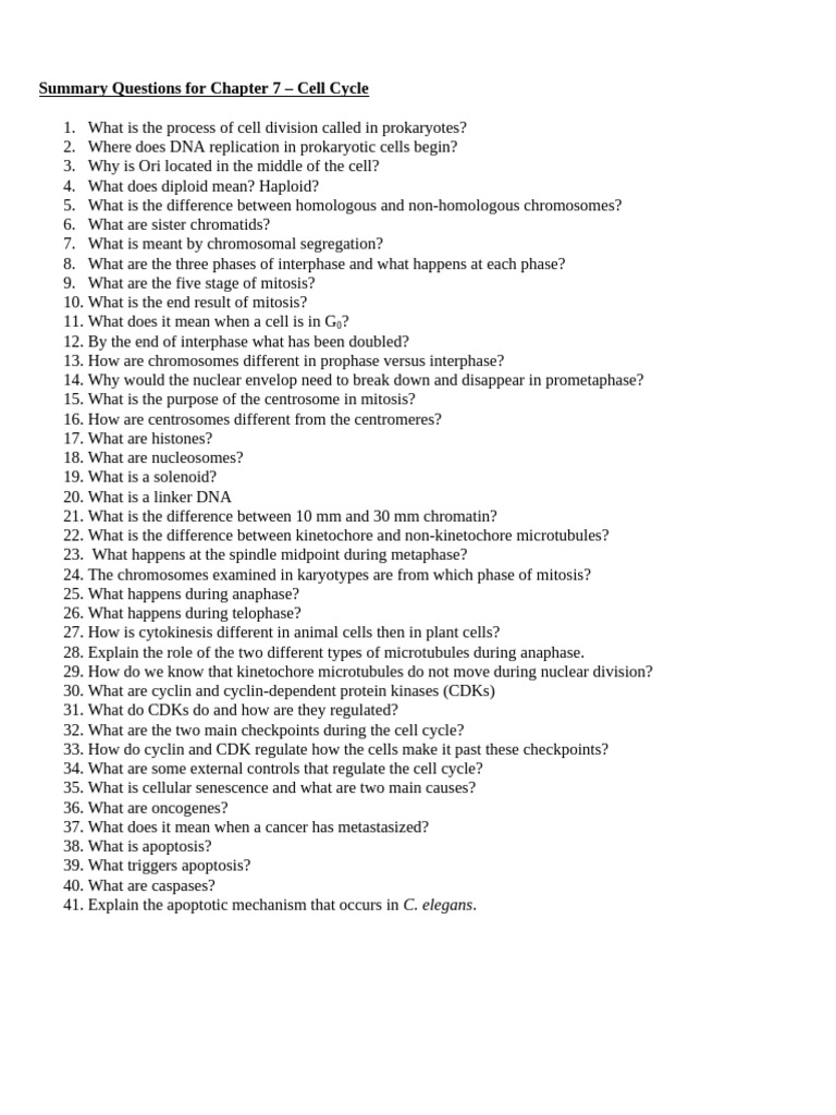 Summary For Chapter 7 | PDF