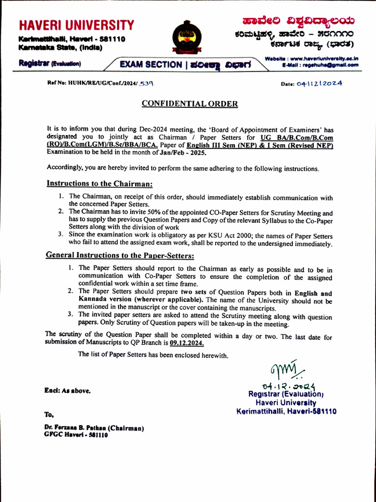 UG - BOAE (NEP & Revised NEP) 2024-25 - English | PDF | Qualifications ...