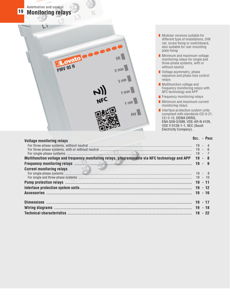 19 - Monitoring relays | PDF | Relay | Alternating Current