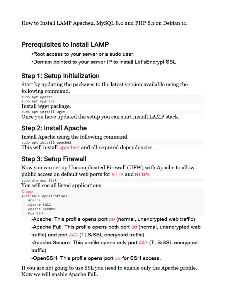 Debian11-LAMP Apache2 MySQL8.0 PHP8.1 | PDF | Transport Layer Security | Public Key Certificate