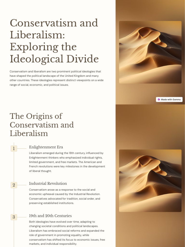 Conservatism and Liberalism Exploring The Ideological Divide | PDF | Conservatism | Liberalism