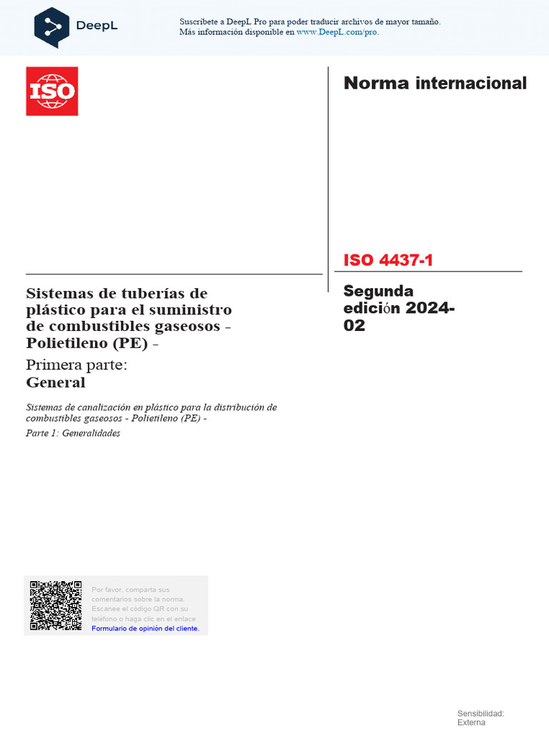ISO - 4437 - 1 - 2024 Es | PDF | Gases | Organización internacional para la estandarización