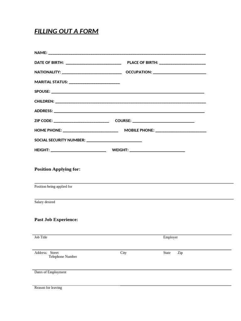 FILL A FORM | PDF