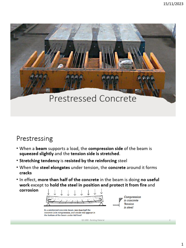 Pre-Stressed Concrete Overview | PDF | Prestressed Concrete | Concrete