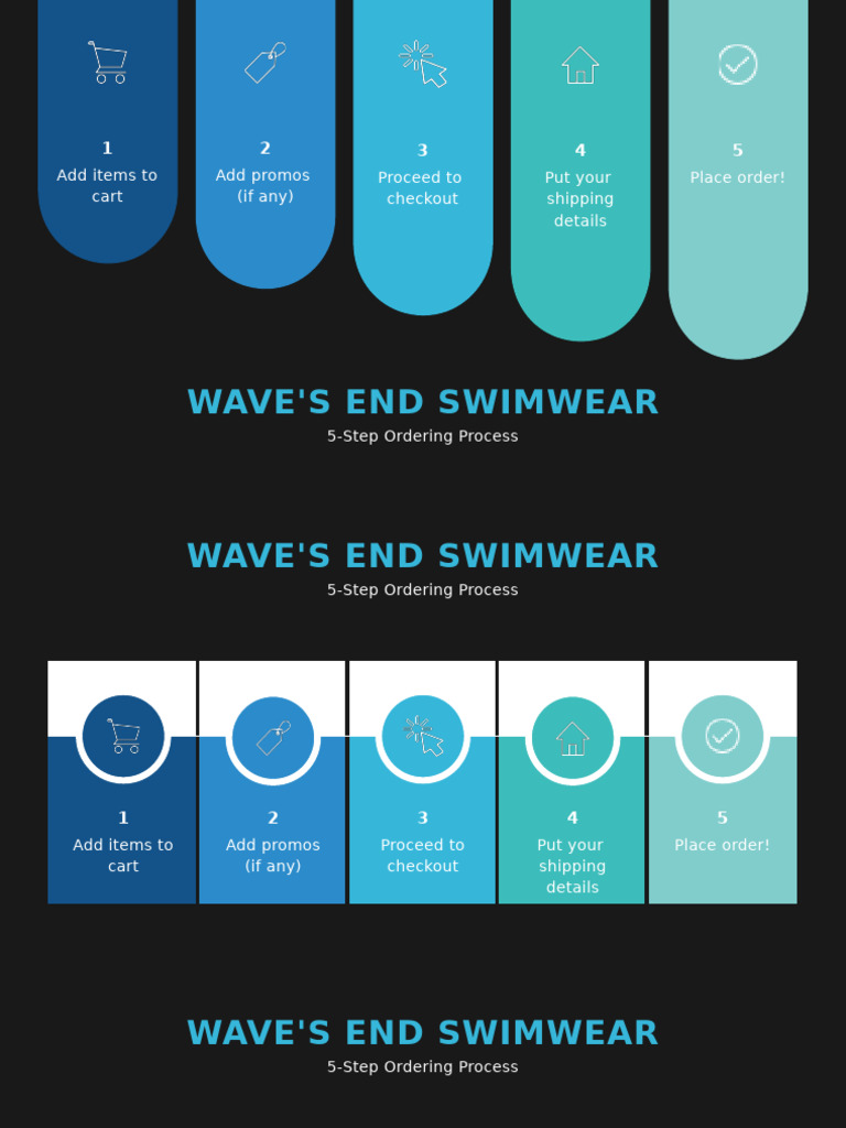 Step by Step Process Chart Visual Charts Presentation in Blue Black ...