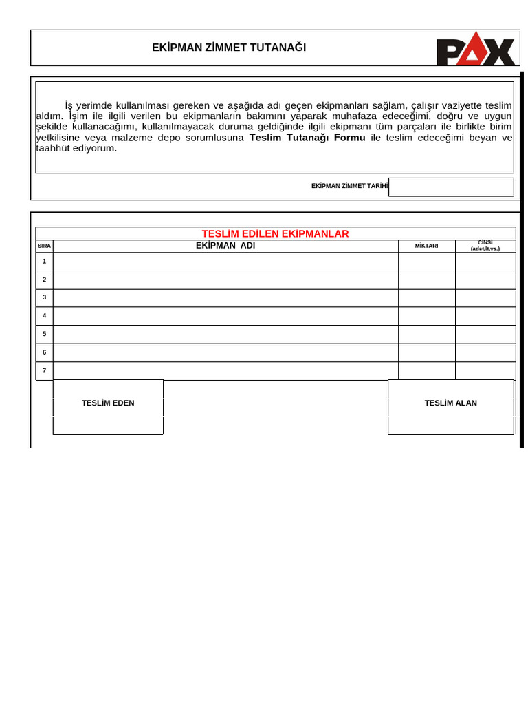 ZİMMET TUTANAĞI | PDF