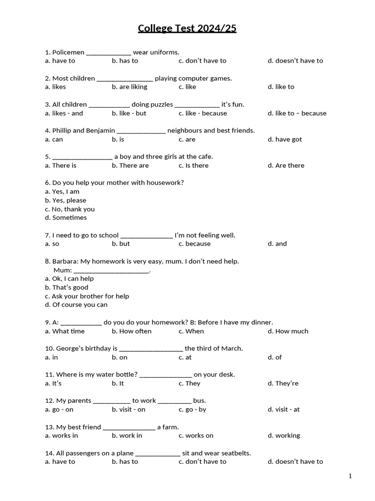 Test Year 5 2024 Kgs 1 | PDF