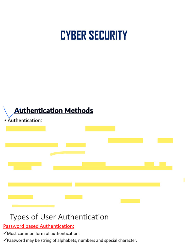 CYBER SECURITY - 2-Authentication | PDF | Password | Biometrics